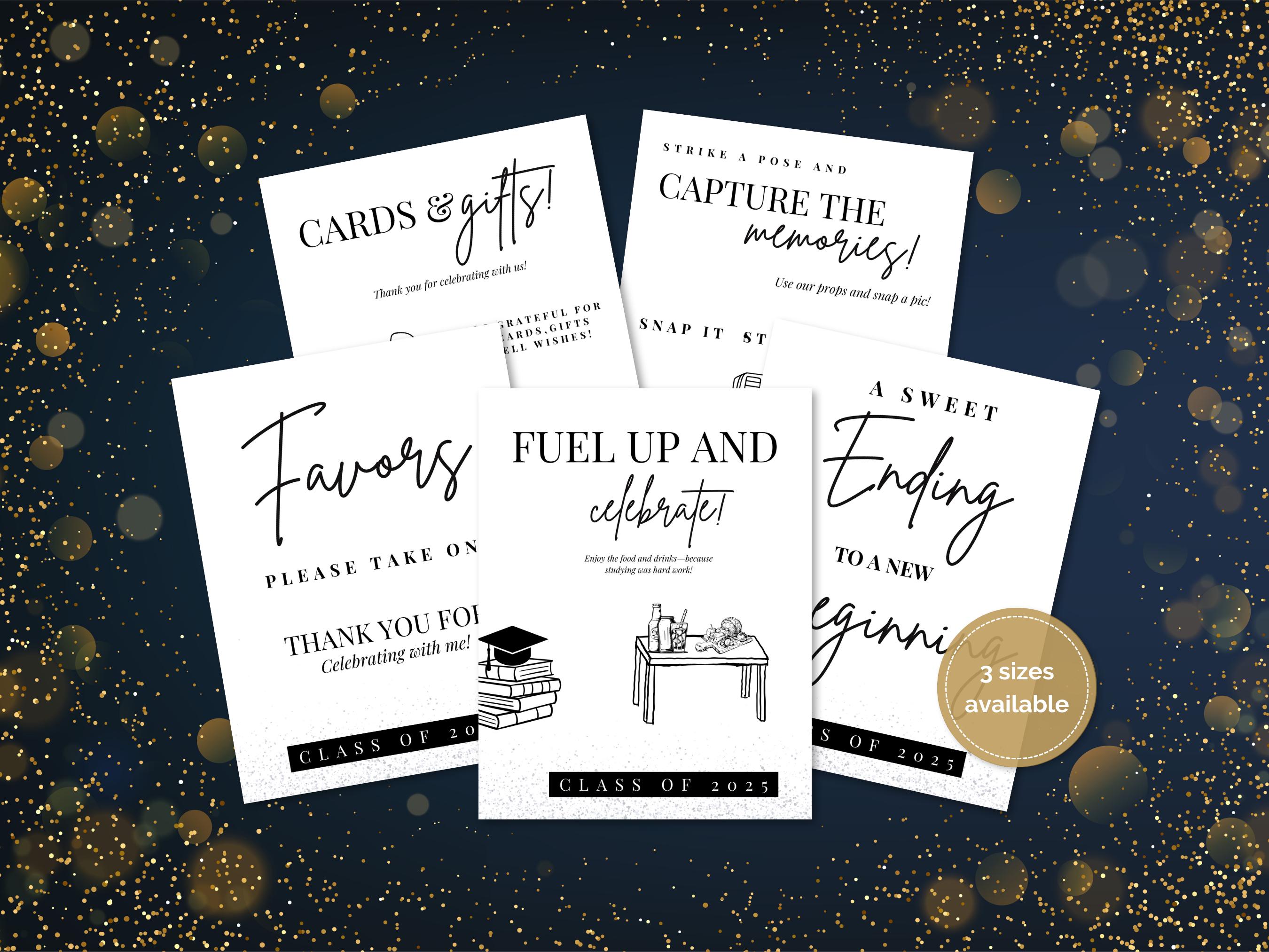 2025 Graduation Party Signs Bundle, Graduation Table Signs, Graduation ...