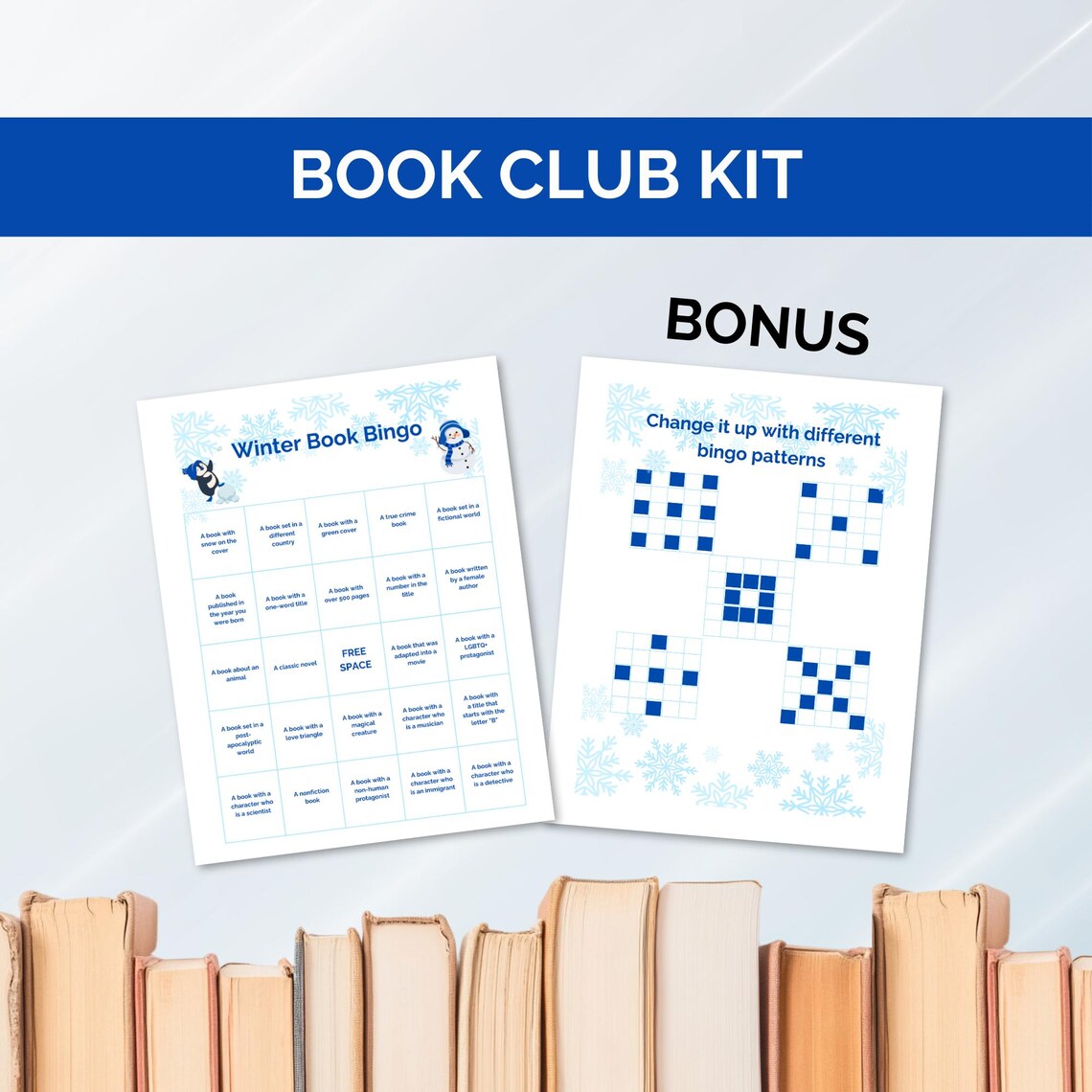 Winter Book Bingo, Book Club Game, Winter Reading Challenge, Book Bingo ...