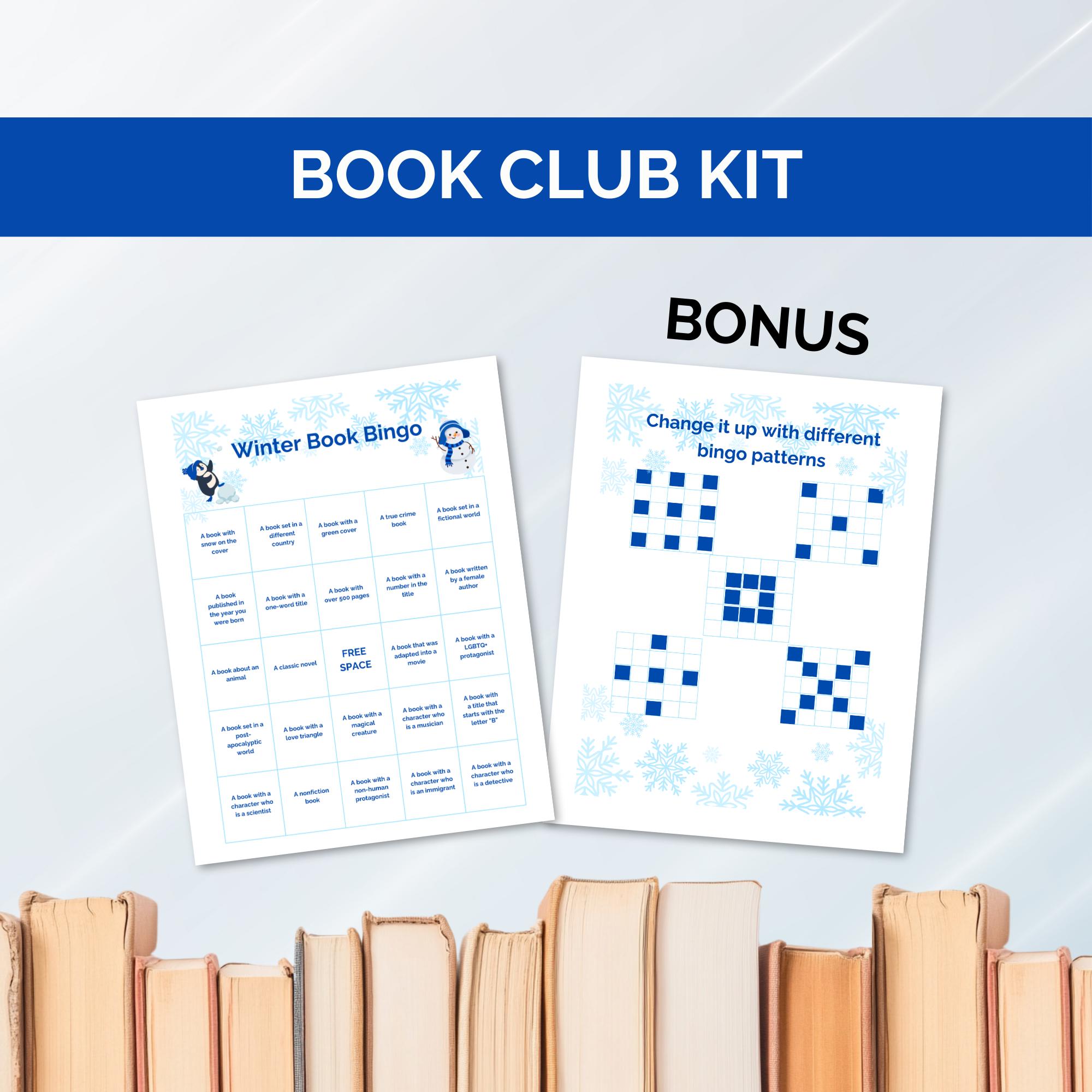 Winter Book Bingo, Book Club Game, Winter Reading Challenge, Book Bingo ...