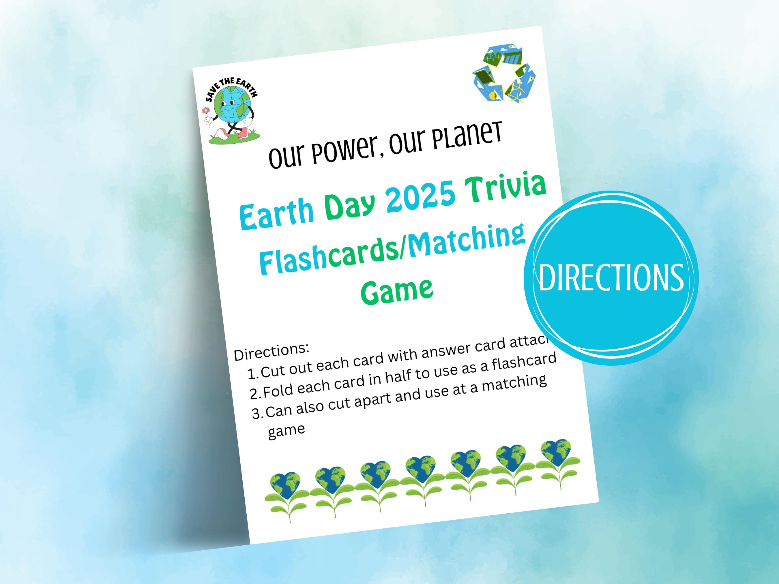 Earth Day Printable Trivia, Earth Day Activity, Save the Earth, Earth ...