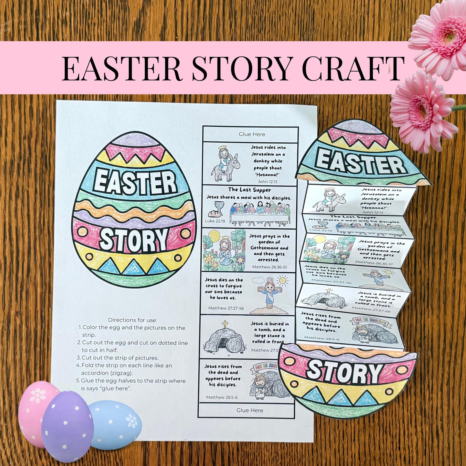 Easter Story Craft for Kids Printable, Holy Week Craft, Christian ...