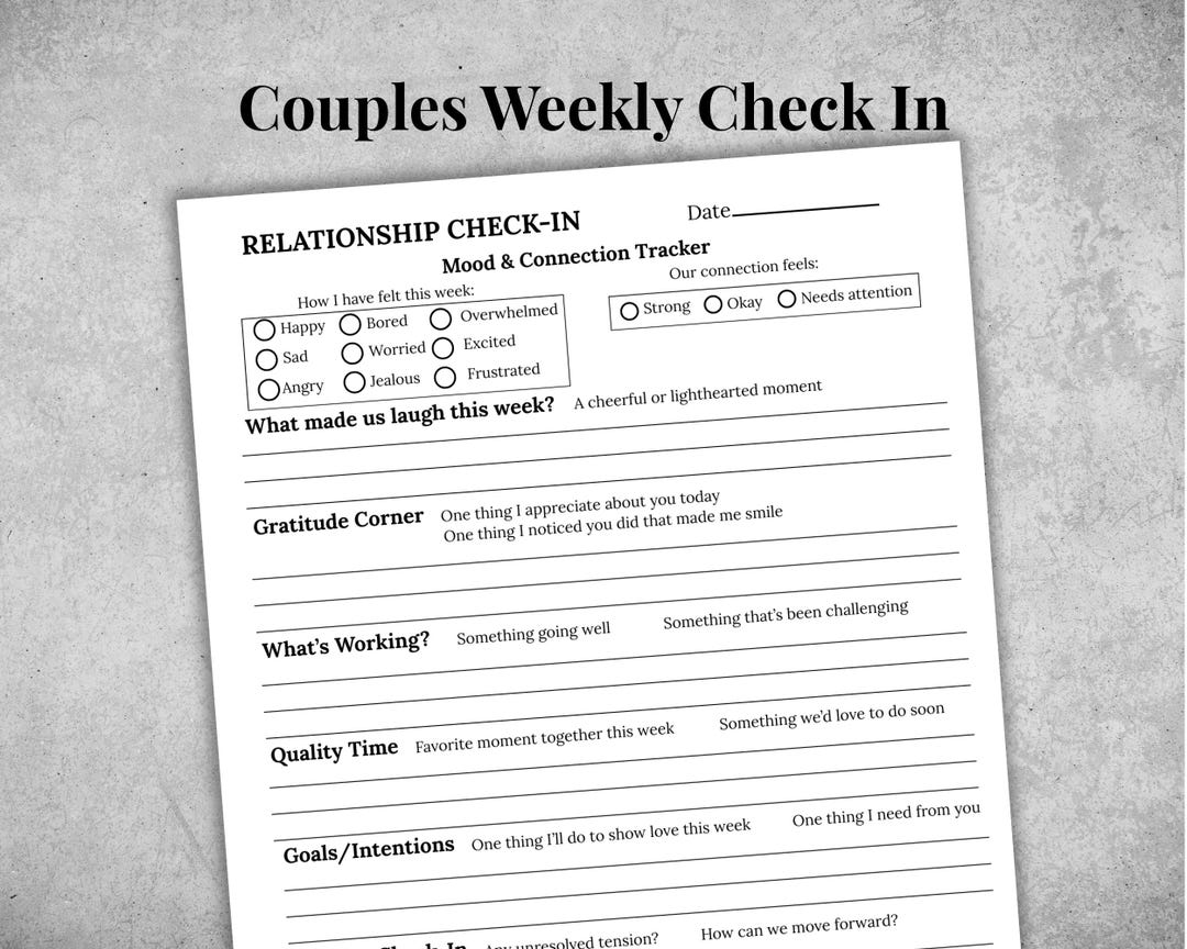 Couples Weekly Relationship Check In, Weekly Marriage Check In, Couples ...