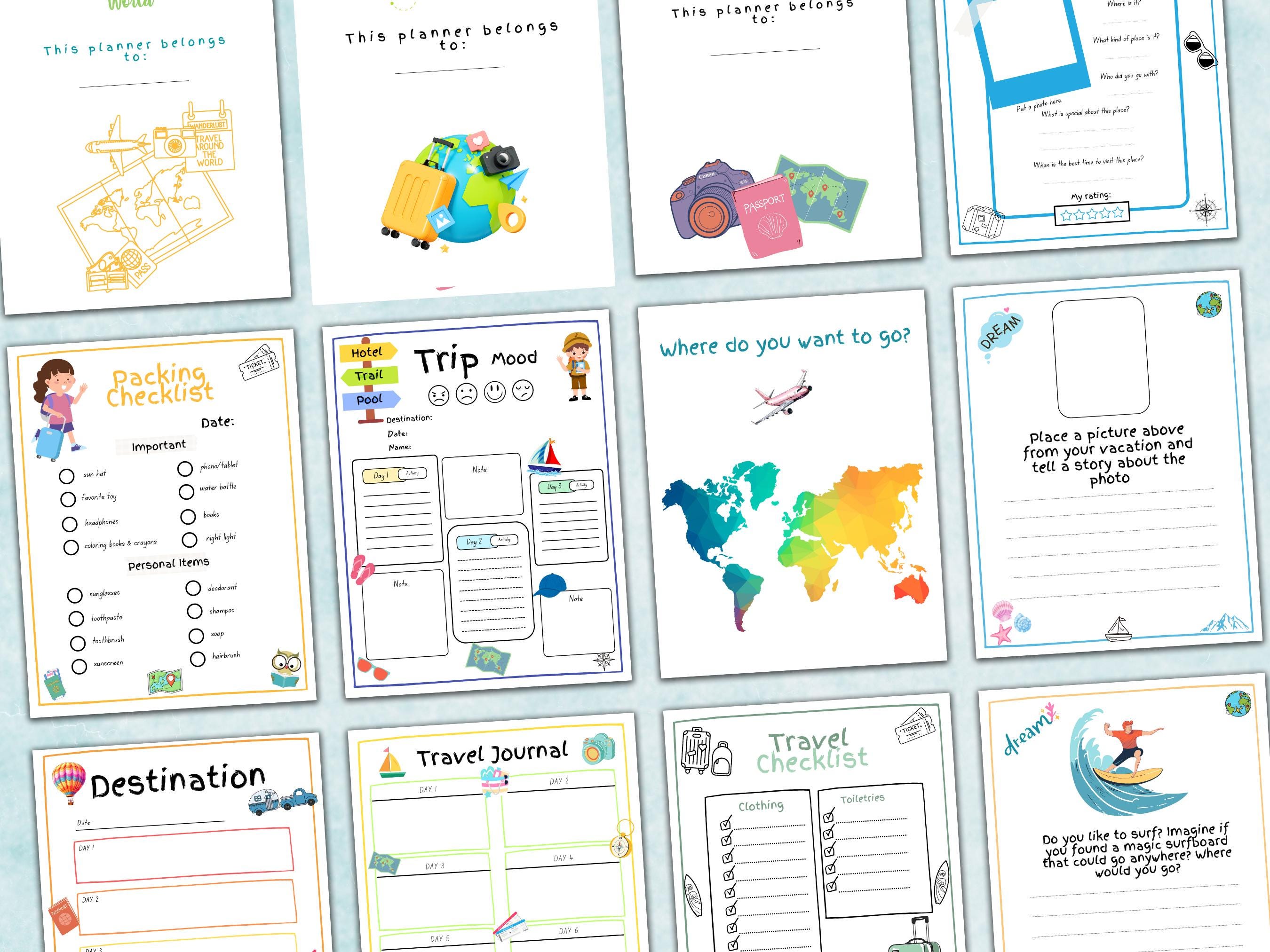 Kids Printable Travel Holiday Vacation Journal to Preserve Vacation ...