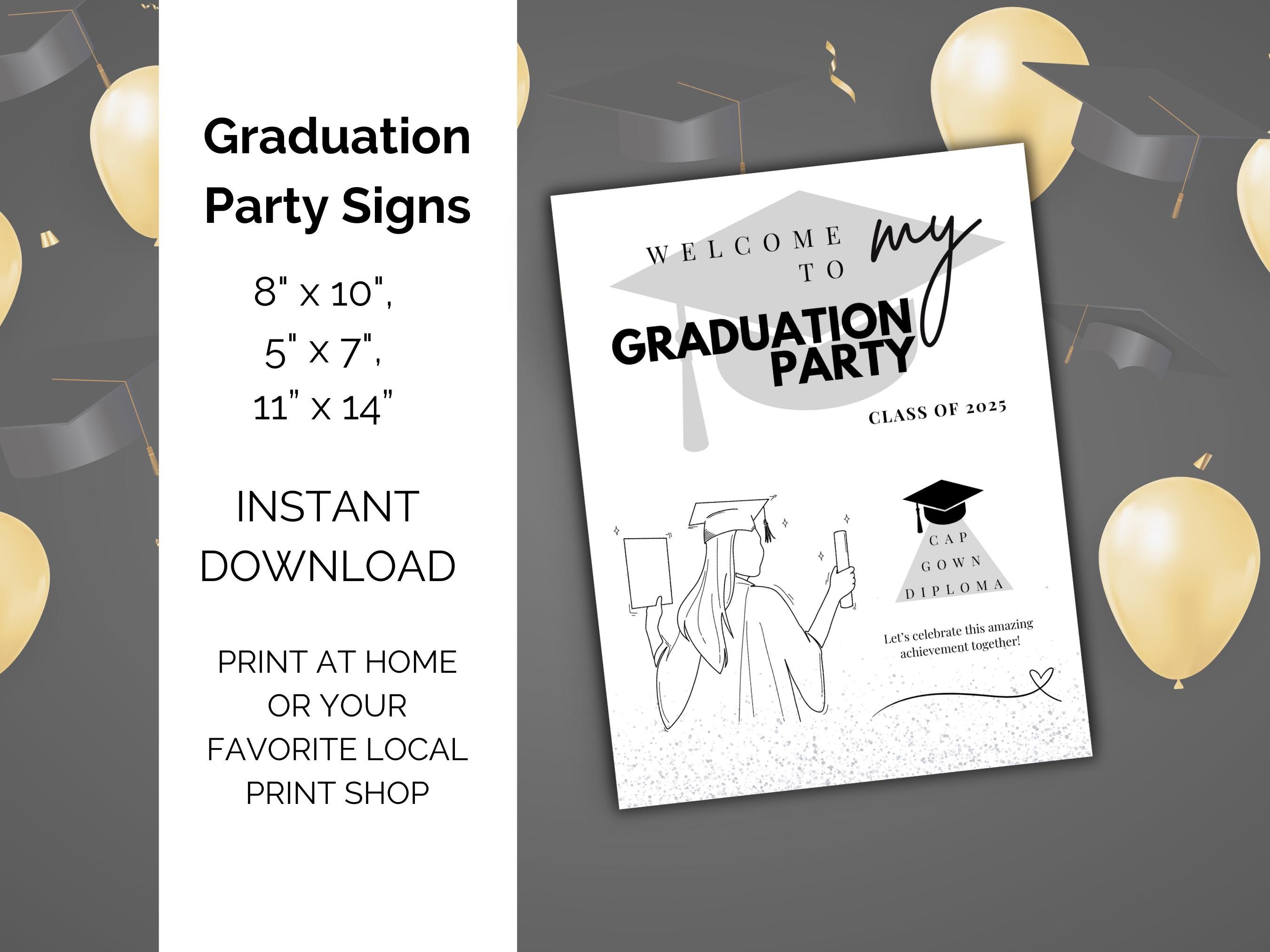 2025 Graduation Party Signs Bundle, Graduation Table Signs, Graduation ...