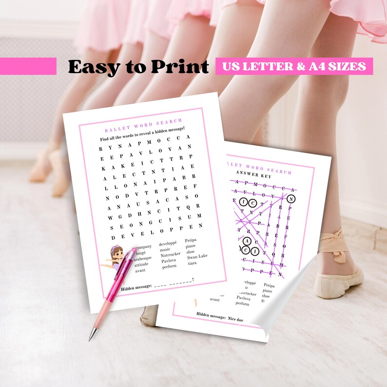 Sopa de letras de ballet para niños (imprimible), Sopa de letras de ...