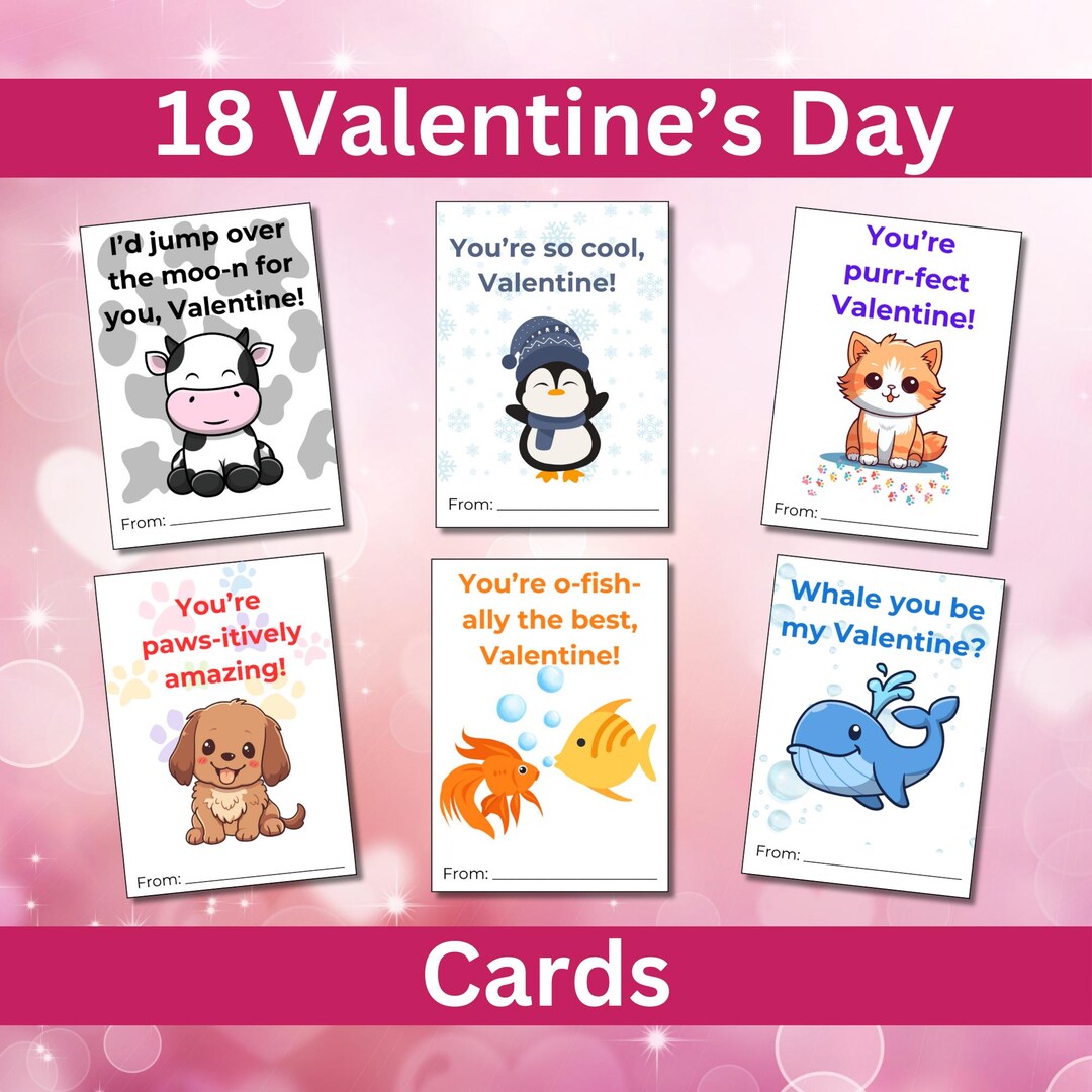 Kids Valentines Cards Printable, Classmate Valentines, Daycare ...