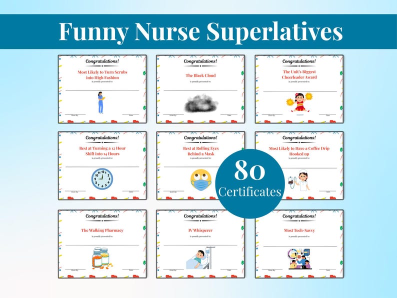 Nurse Superlatives, Nursing Awards Funny, Funny Nurse Awards, Nurses ...