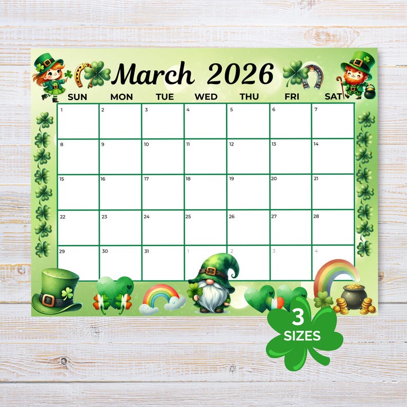 March 2026 Calendar Printable, Monthly Planner Calendar, Annotate on ...