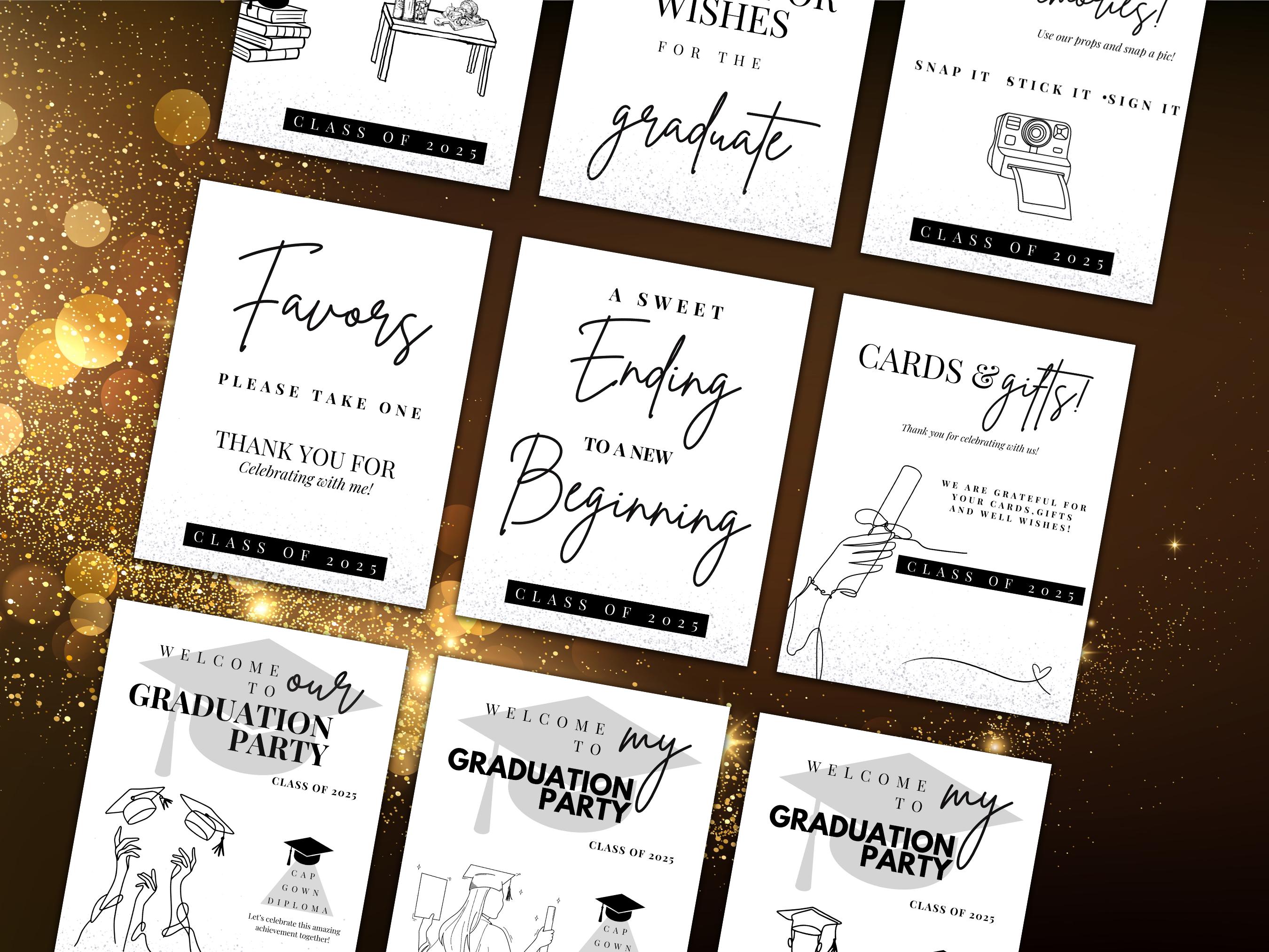 2025 Graduation Party Signs Bundle, Graduation Table Signs, Graduation ...