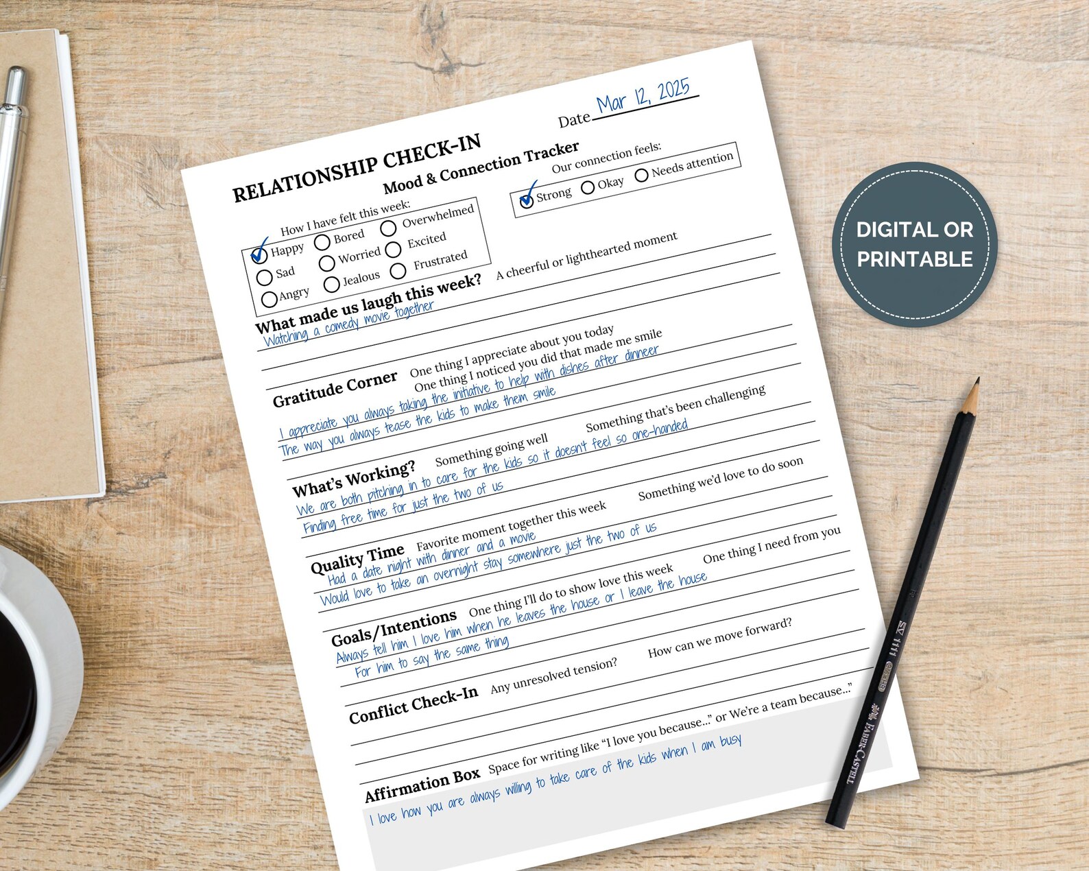 Couples Weekly Relationship Check In, Weekly Marriage Check In, Couples ...