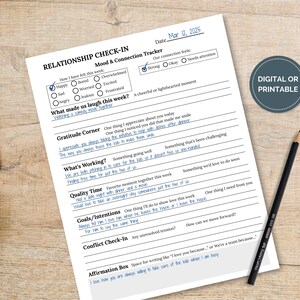 Couples Weekly Relationship Check In, Weekly Marriage Check In, Couples ...