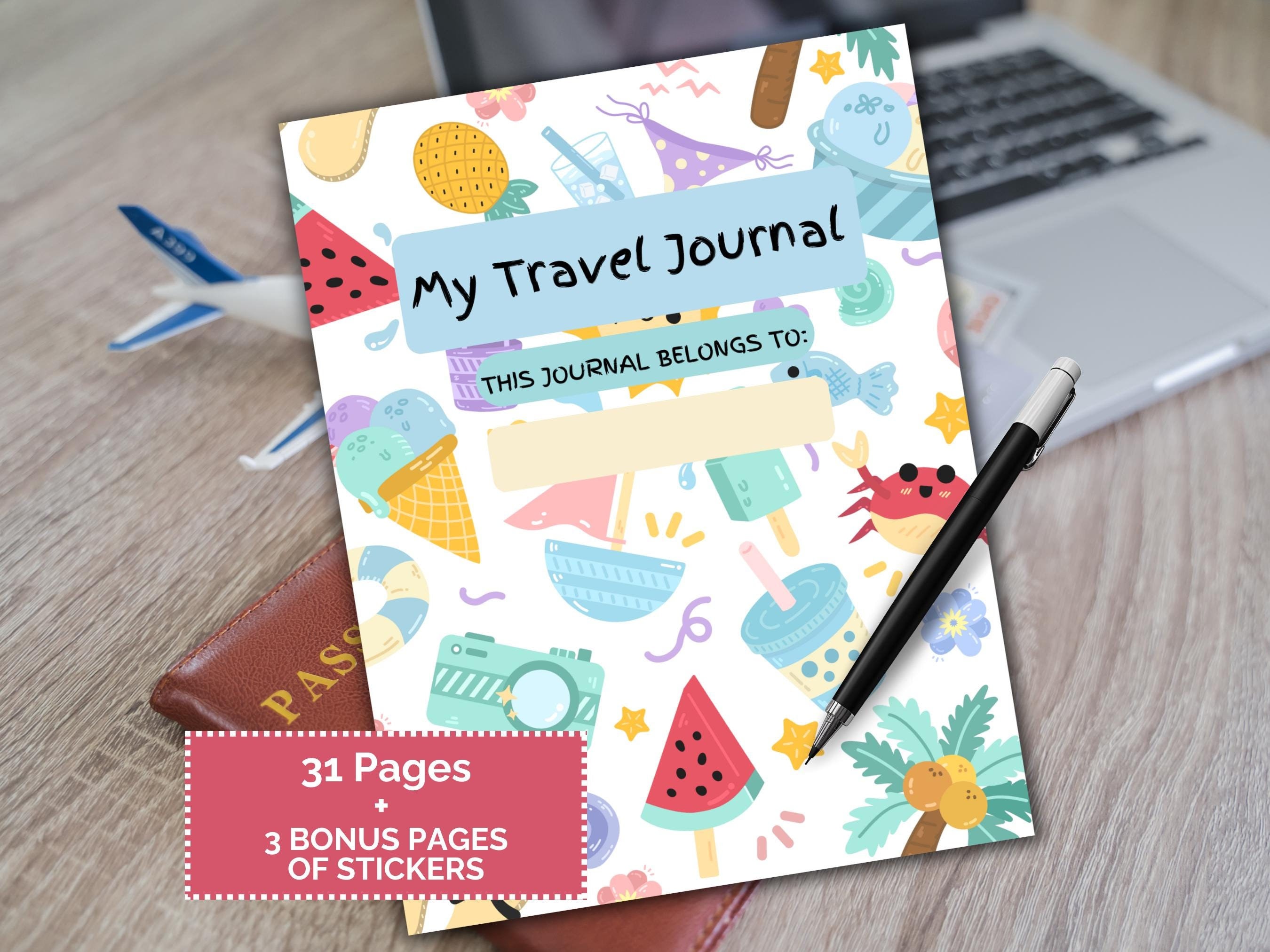 Kids Printable Travel Holiday Vacation Journal to Preserve Vacation ...