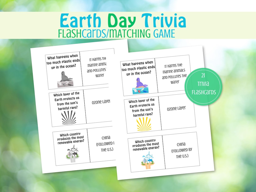 Earth Day Printable Trivia, Earth Day Activity, Save the Earth, Earth ...