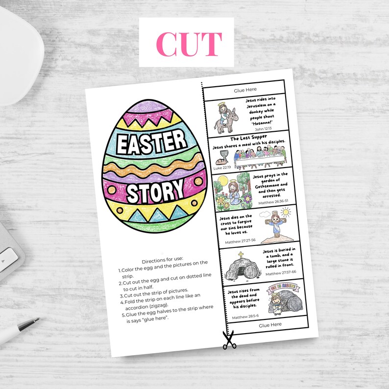 Easter Story Craft for Kids Printable, Holy Week Craft, Christian ...
