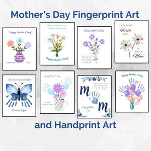 Printable Mother's Day Keepsake Fingerprint Handprint Art BUNDLE ...