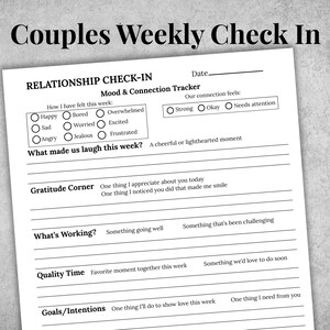 Couples Weekly Relationship Check In, Weekly Marriage Check In, Couples ...