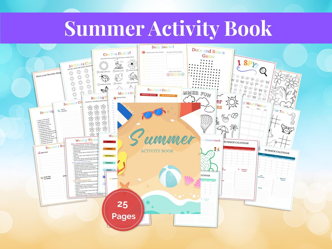 Summer Activity Book, Printable Fun & Learning Activities, Kids ...