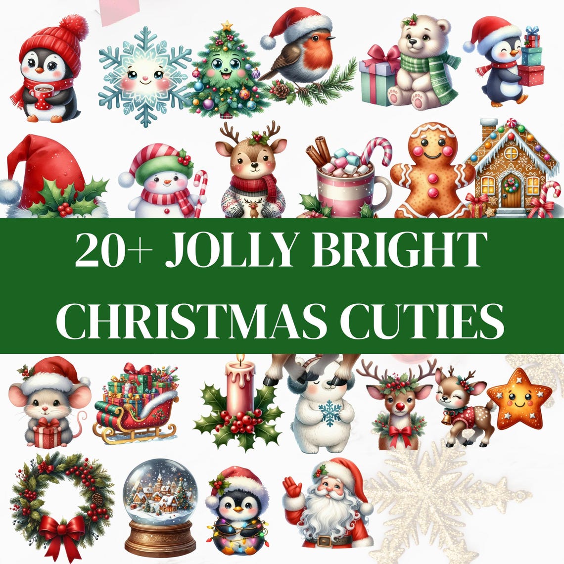 20+ Jolly Bright Christmas Cuties PNG Bundle | Festive Holiday Clipart ...