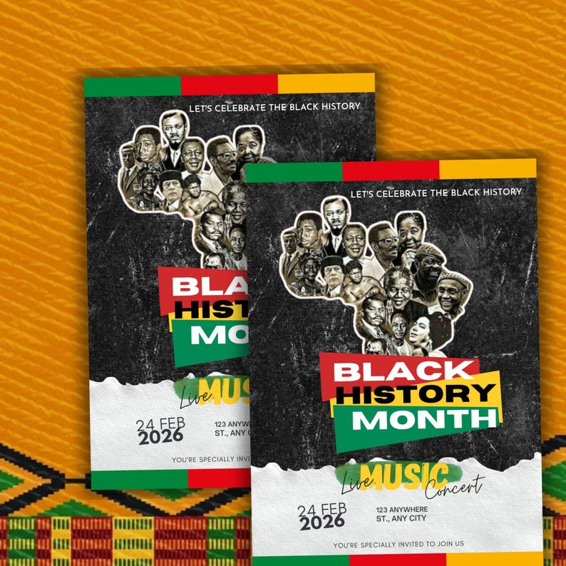 Colorful Black History Month Flyer, Vibrant African American Event ...