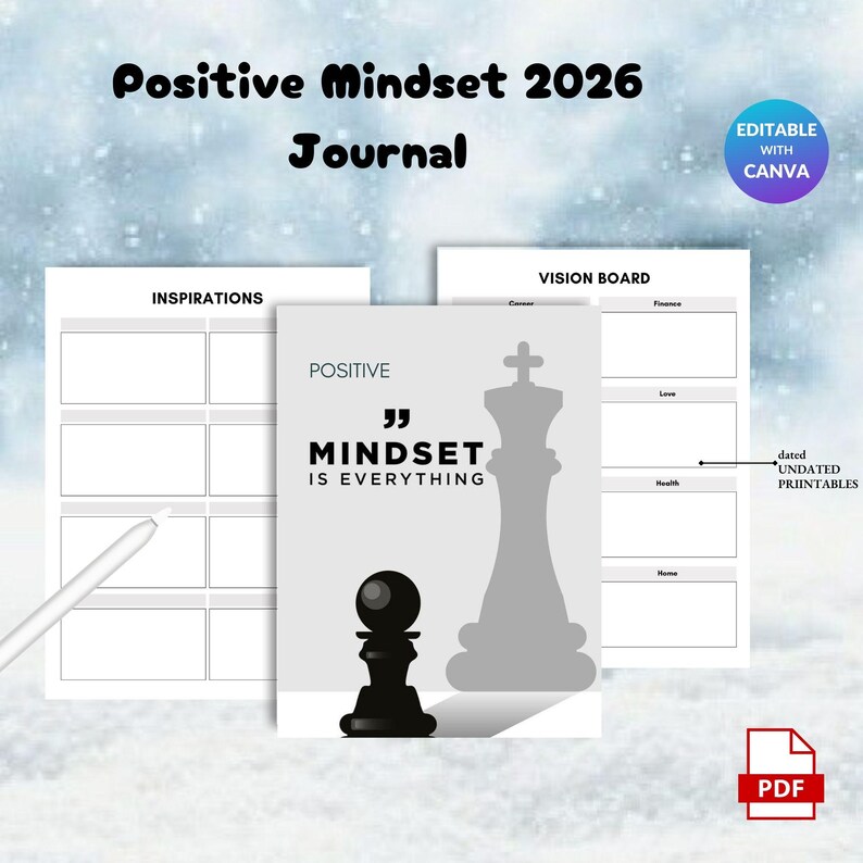 Positive Mindset 2026 Journal | Daily Motivation & Gratitude Planner ...