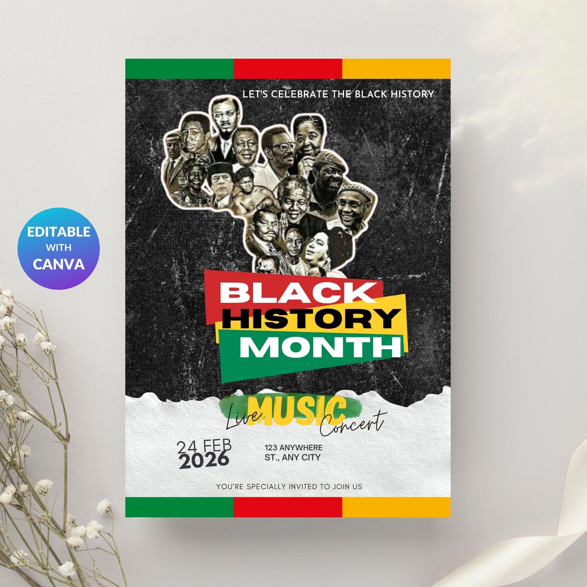 Colorful Black History Month Flyer, Vibrant African American Event ...