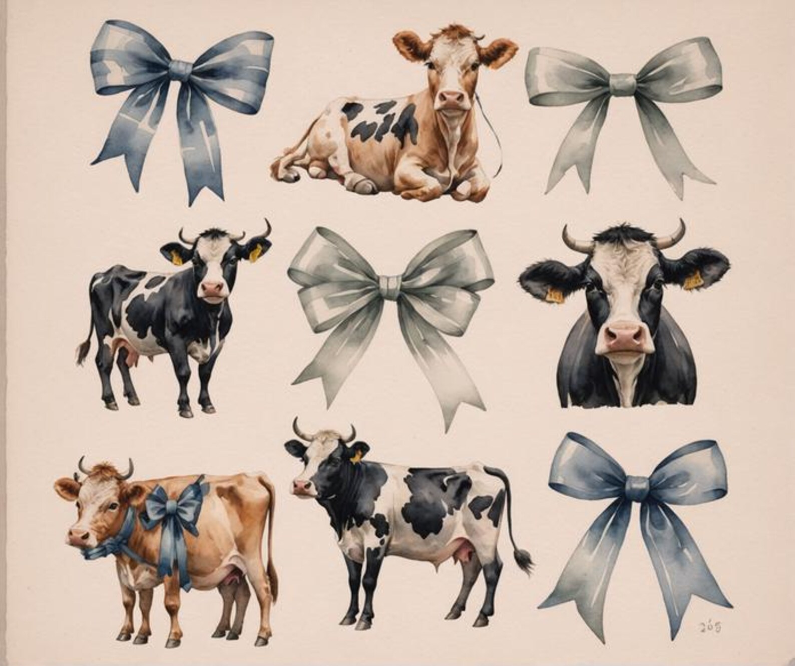 Bows Coquette Western Style Design PNG and Prints. Set Coquette Bundle ...