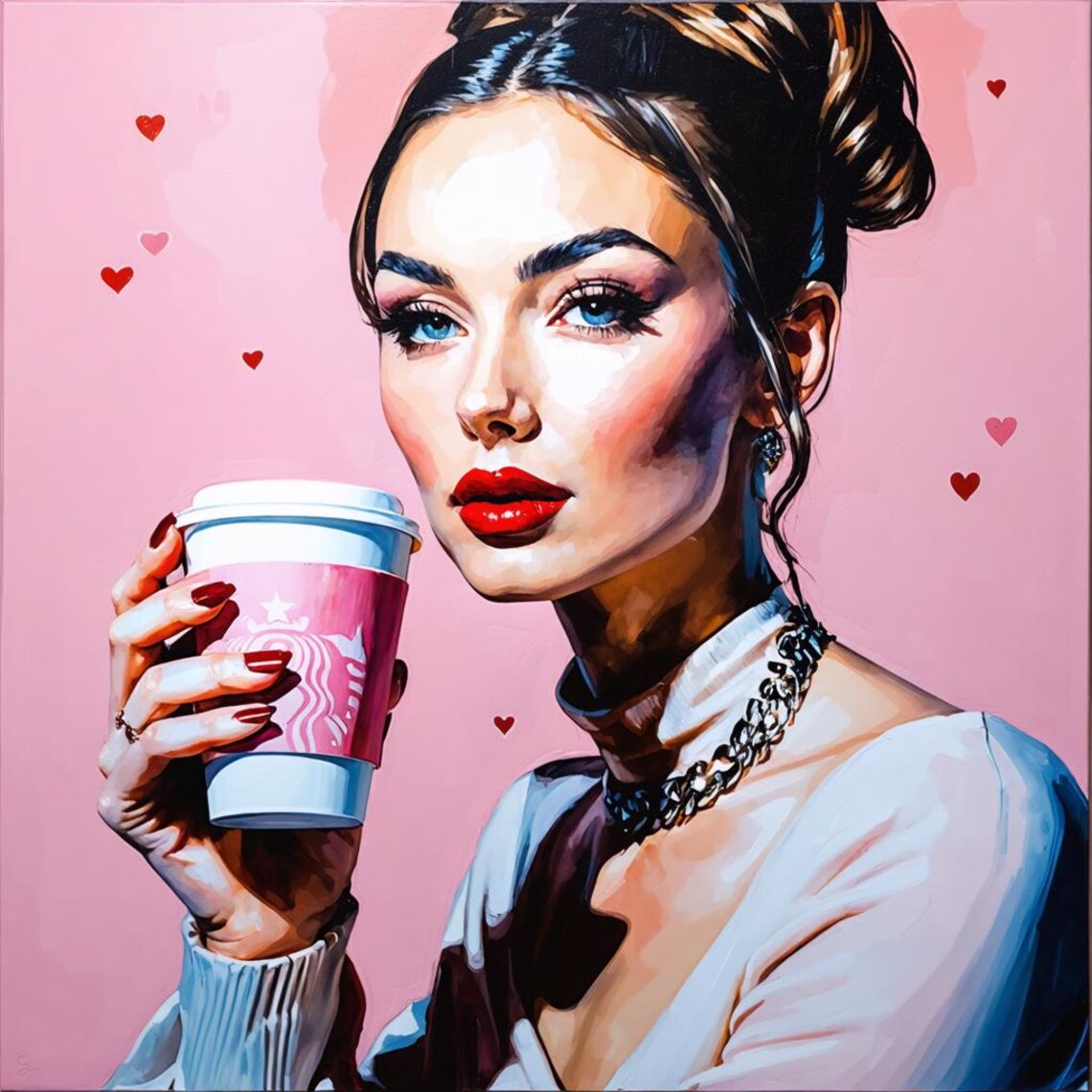 Coffee Art Printable. Coquette Coffee Aesthetic. Instagram Girl Trendy ...