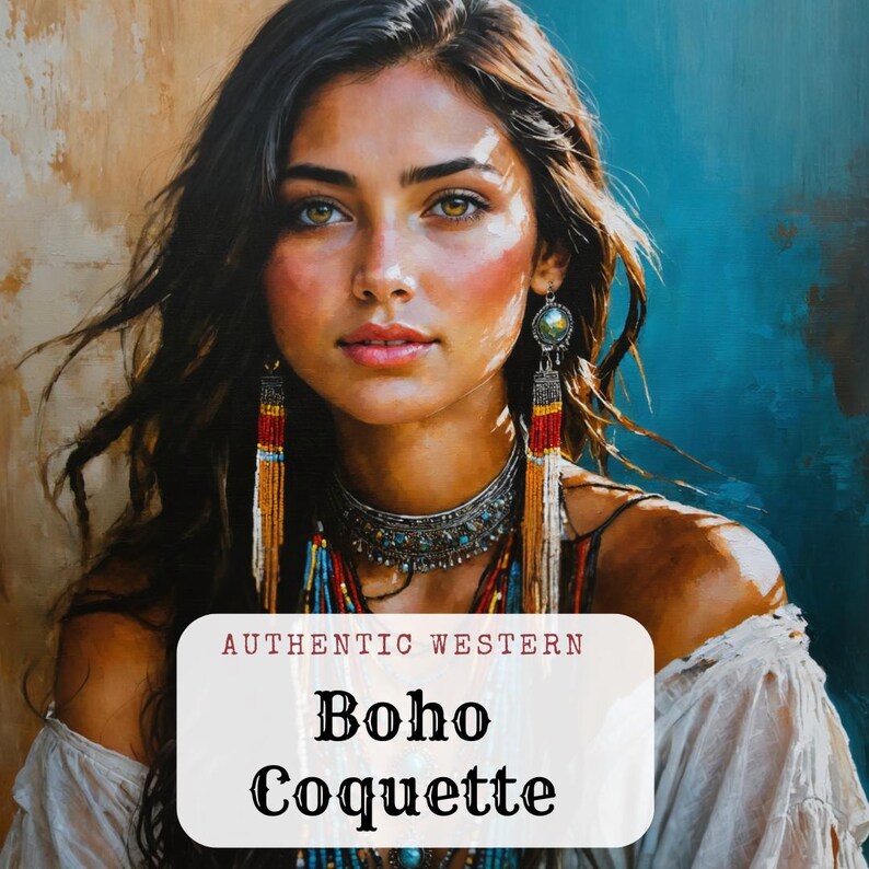 Boho Western Coquette. 70 Clipart PNG and Prints. Cowgirl Boho Styles ...