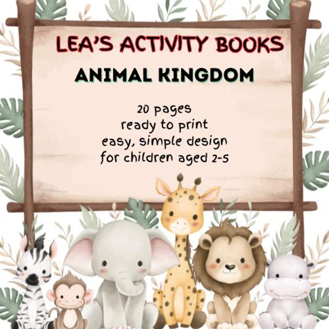 Animal Kingdom, Printable Worksheets for Children Ages 2-5 - Etsy