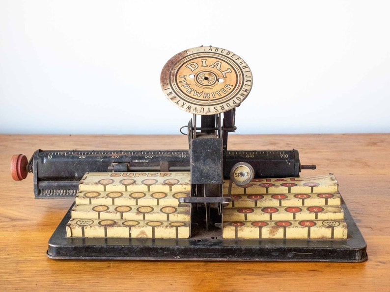 Vintage Super Dial Typewriter, Patent Pending Marx Co. Tin Child's Toy ...