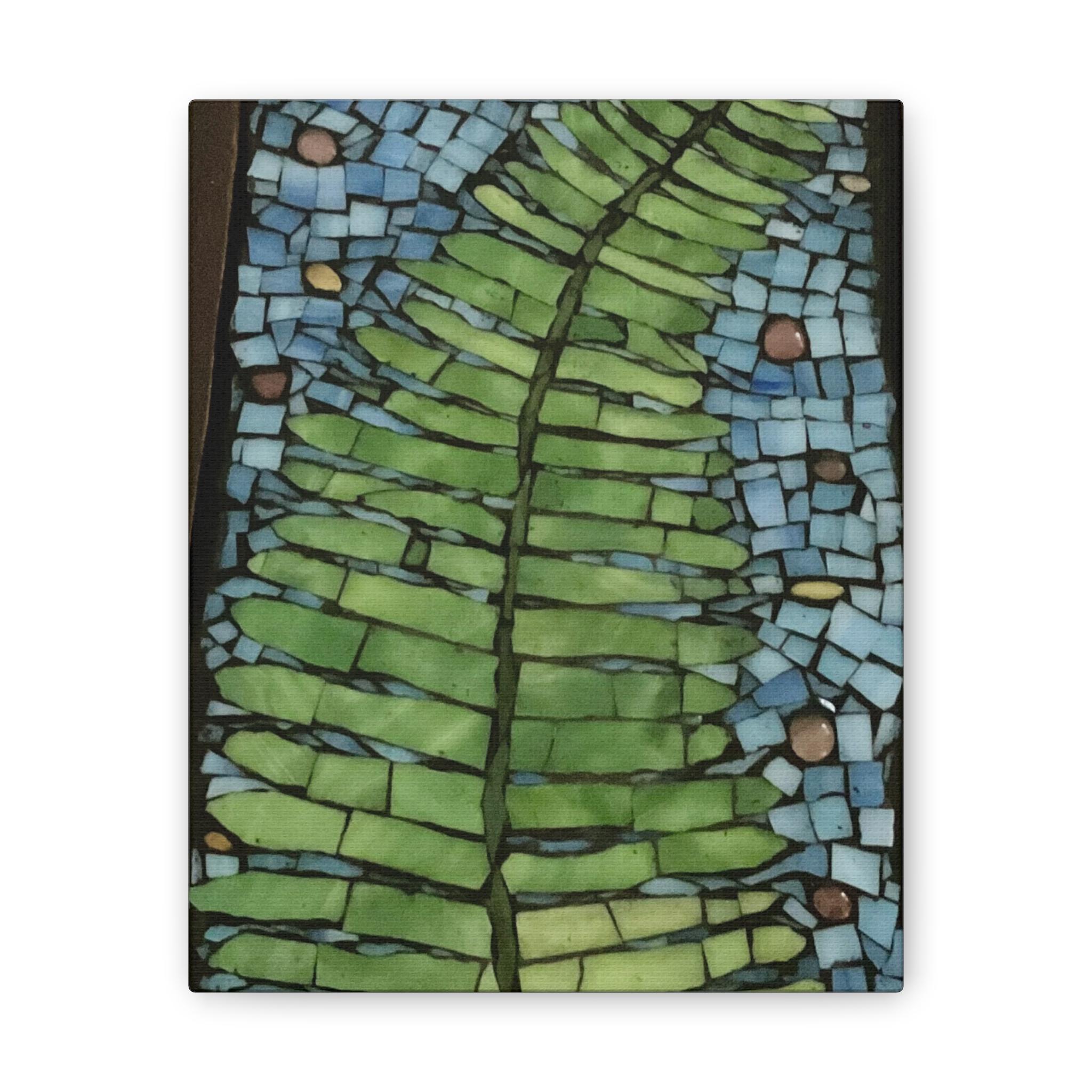 Pacific Northwest Fern Mosaic - Nature-inspired Canvas Art - Etsy
