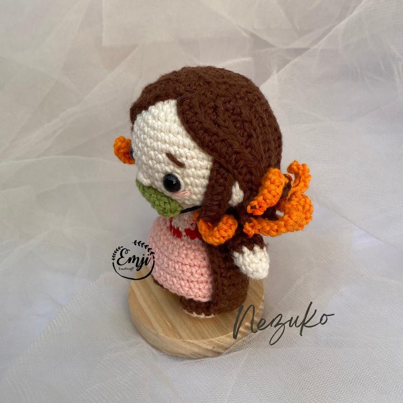 Nezuko Demon Slayer Amigurumi Crochet Doll, Finished Products, Perfect ...