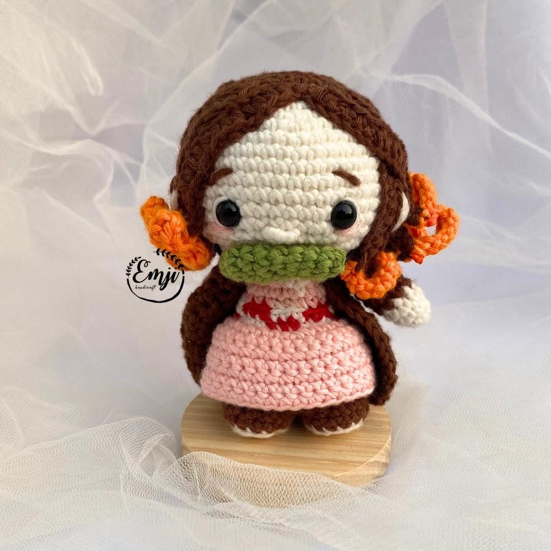 Charming Nezuko Kamado Anime Amigurumi Crochet Finished Doll Keychain ...