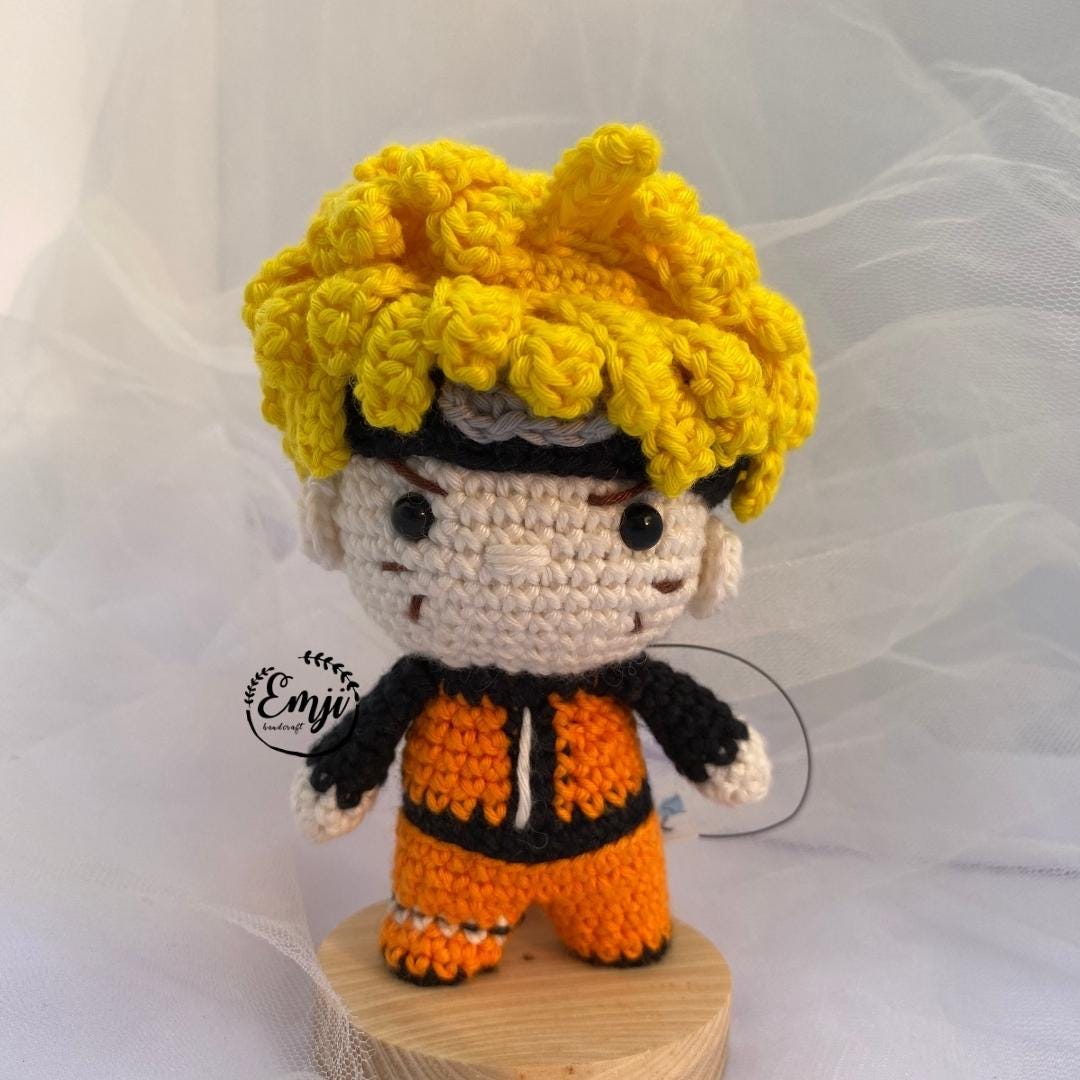 Naruto Uzumaki Anime Figure Amigurumi Bag Charm Crochet Finished Doll ...