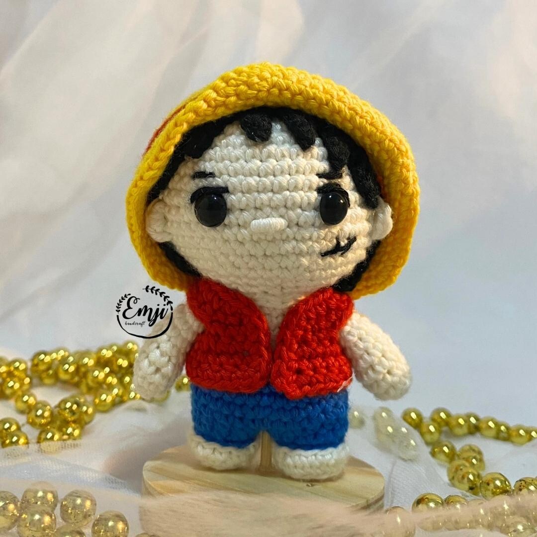 Monkey D Luffy Anime Amigurumi Bag Charm Crochet Finished Doll Keychain ...