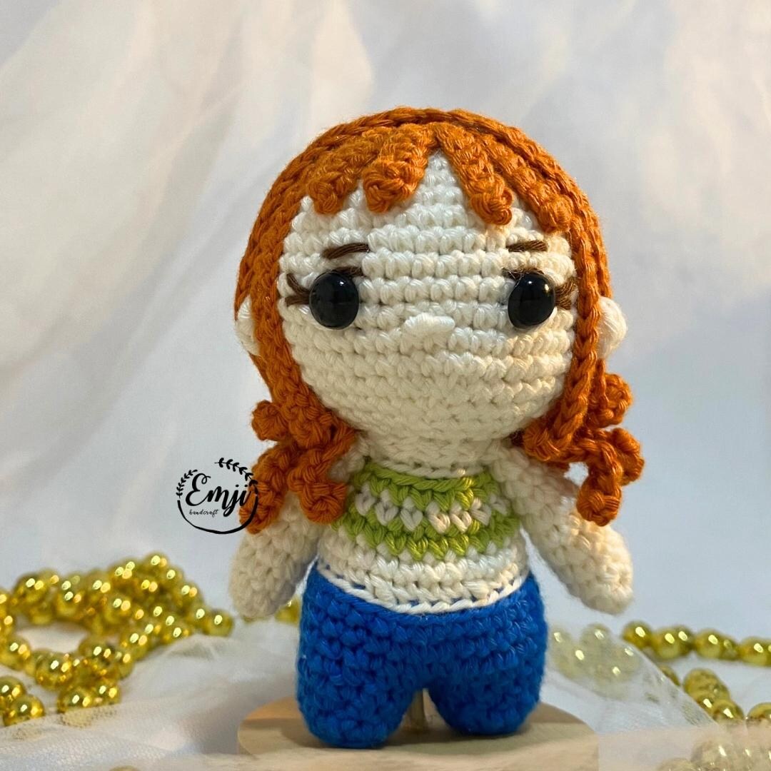 Charming Nami One Piece Anime Amigurumi Kawaii Crochet Doll Keychains ...