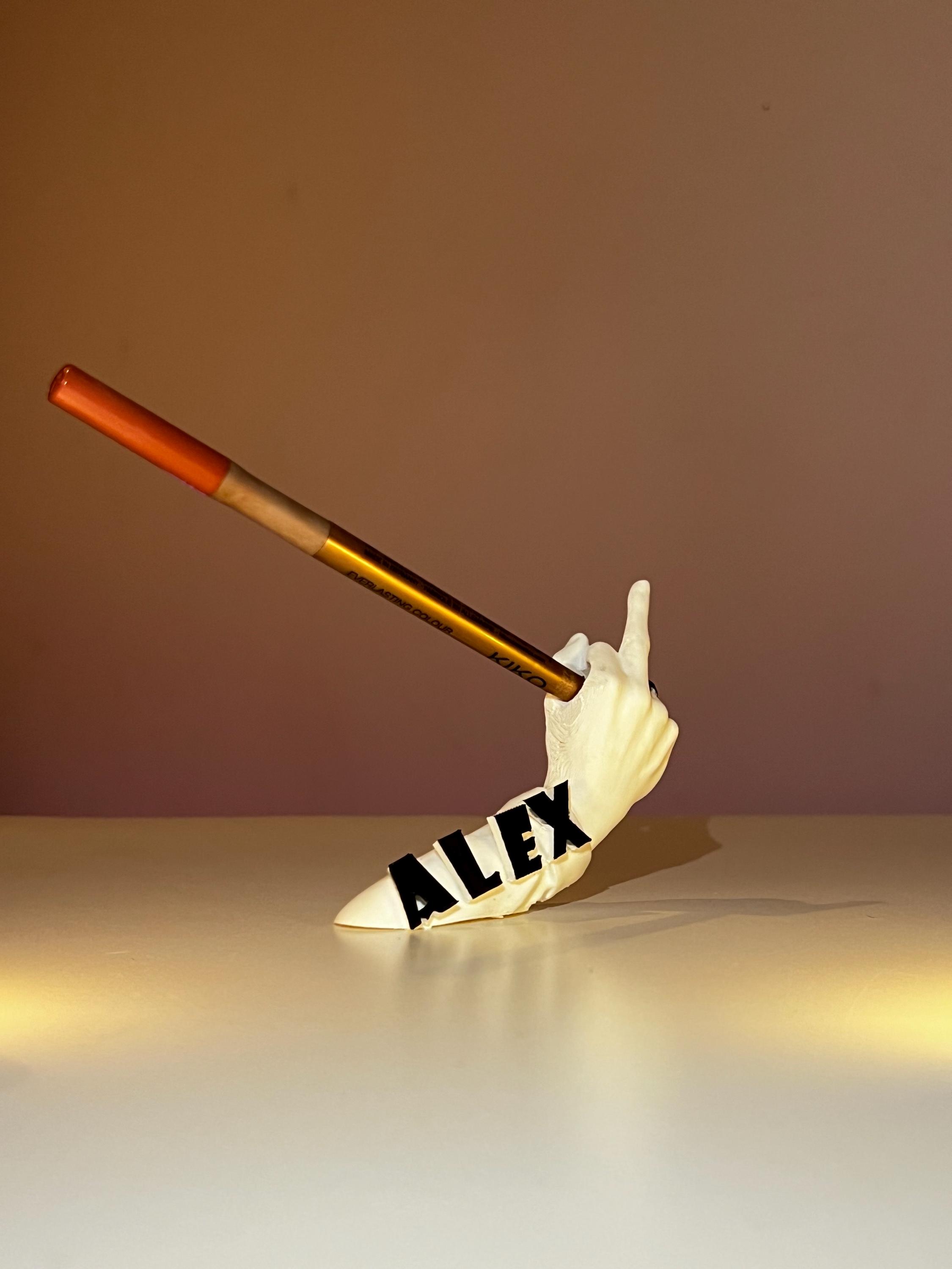 Personalized Middle Finger Pen Holder. 3D Printed, Desk Decor Pencil ...