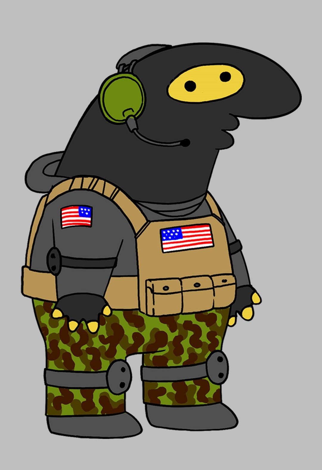 Tactical Charlie Smiling Friends Vinyl Sticker - Etsy