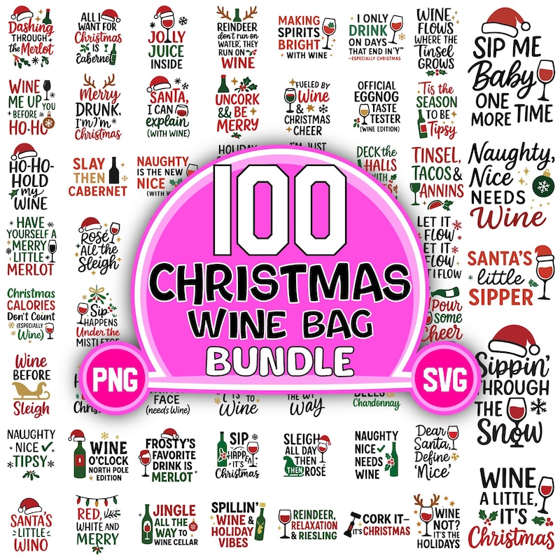 Funny Wine Christmas Bag - Etsy UK