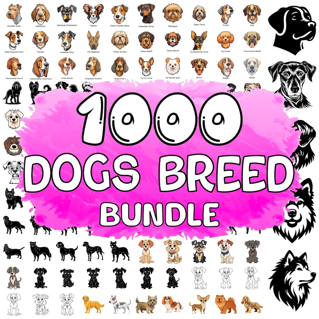 Dog Breeds SVG Bundle, Dog Head SVG, Dog SVG Png Bundle, Dog Mom Svg ...