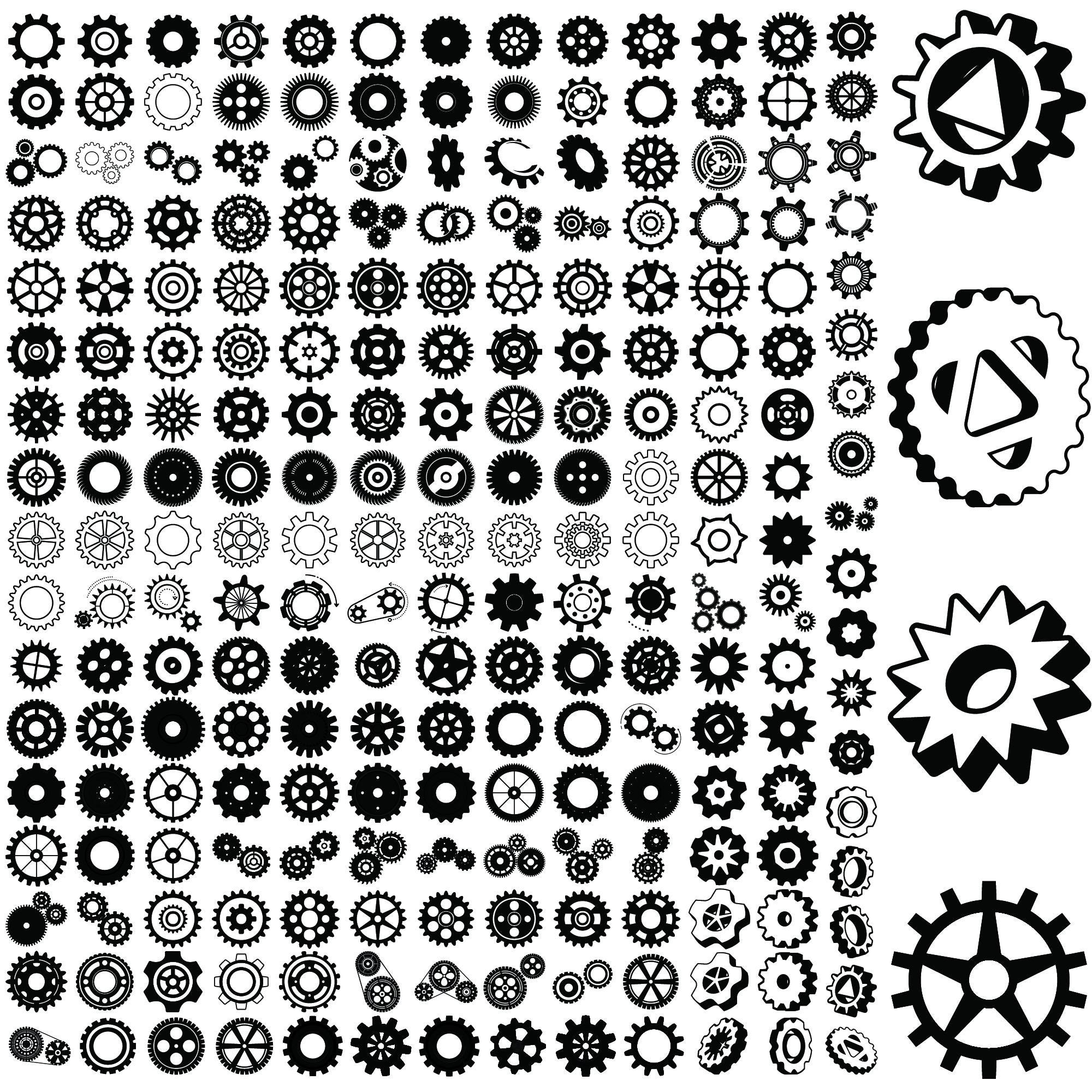 Gears SVG Bundle, Mechanical Gear SVG, Gear Logo Personalized, Wheel ...