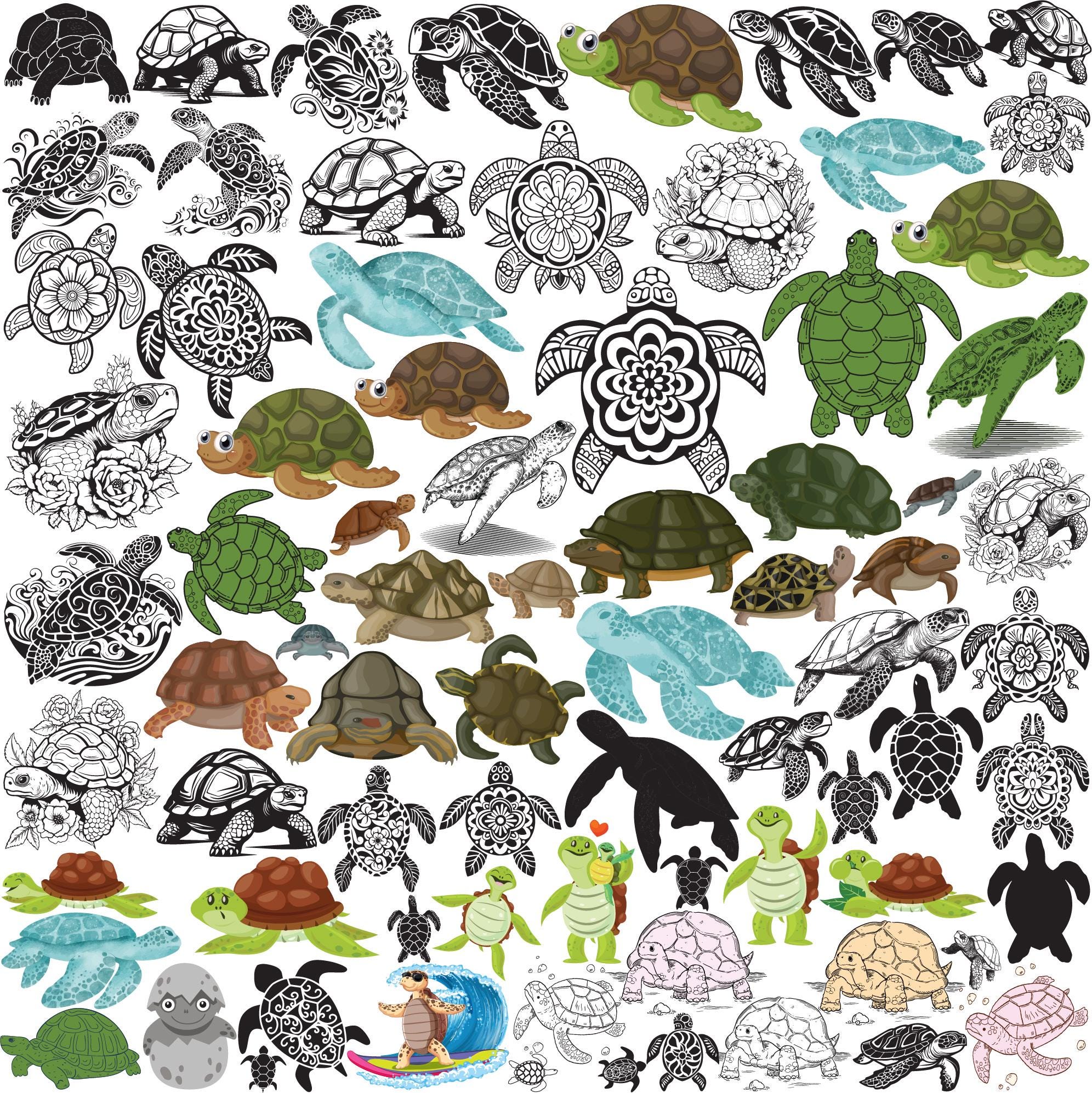 Sea Turtle SVG, Cute Sea Turtle SVG, Baby Turtle SVG, Sea Animal Png ...
