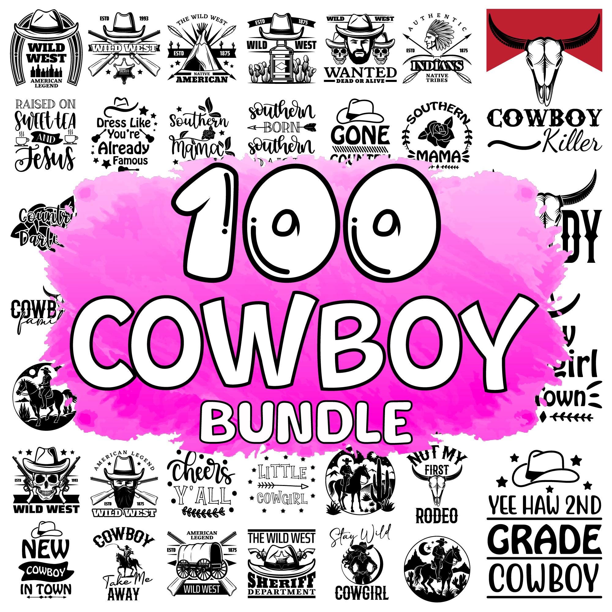 Cowboy SVG PNG Bundle: Western Ranch, Desert Cactus (digital Download ...
