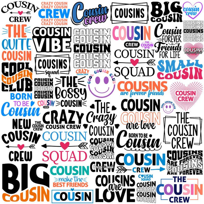 Cousin SVG Bundle: Crew & Squad Designs (digital Download) - Etsy