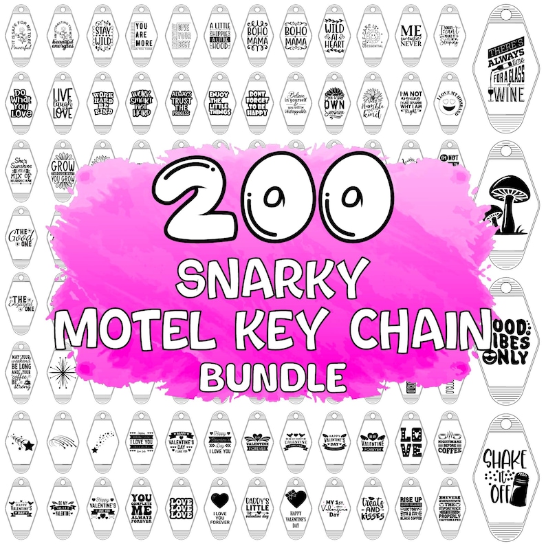 Snarky Motel Keychain SVG Bundle: Retro Sarcastic Quotes (digital ...