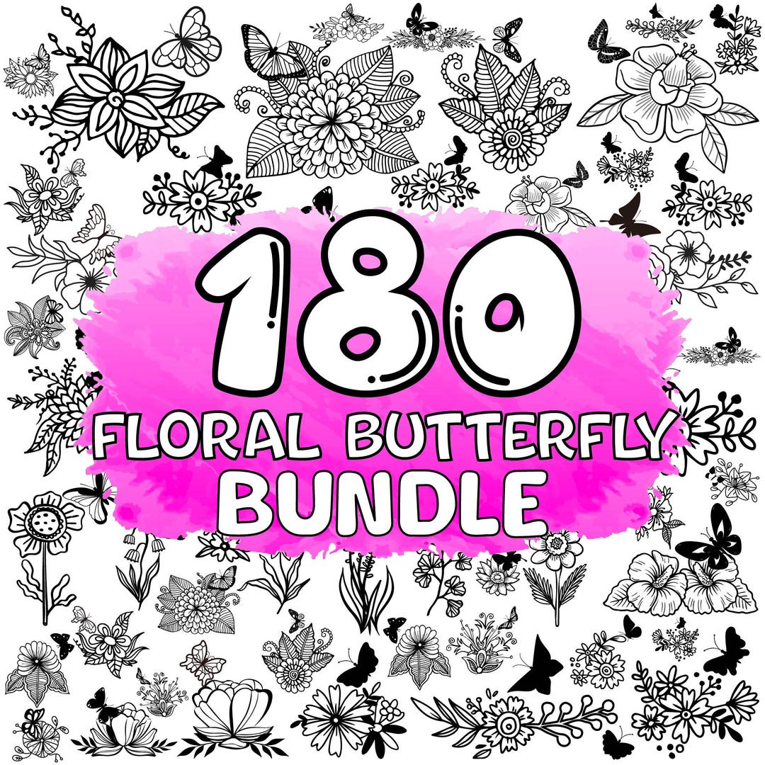 Floral Butterfly SVG Bundle, Flower Butterfly SVG Bundle, Butterfly SVG ...