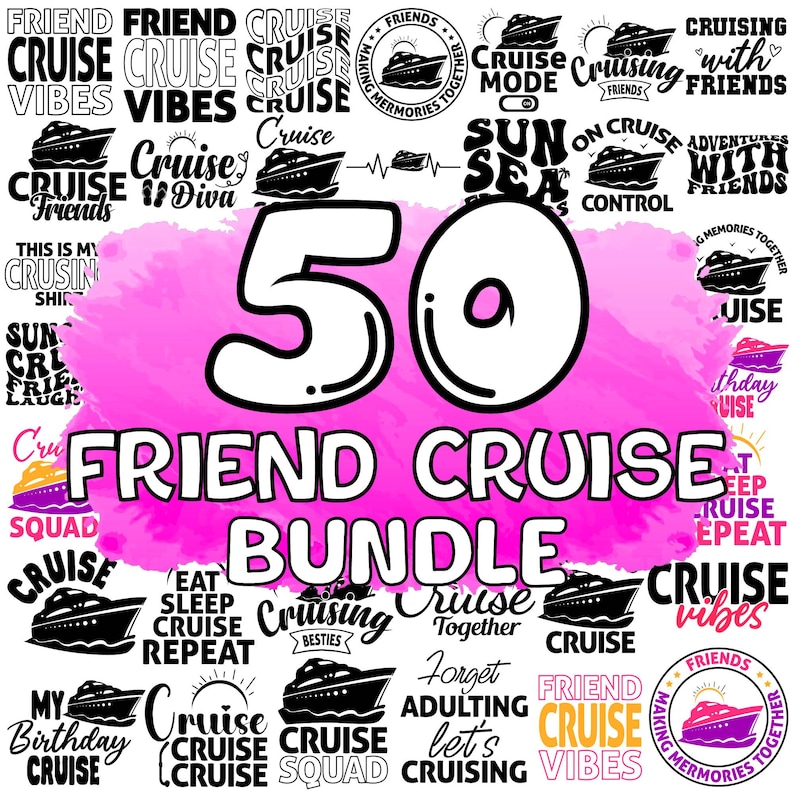 Friends Cruise SVG Bundle: Vacation Trip Cut Files (digital Download ...