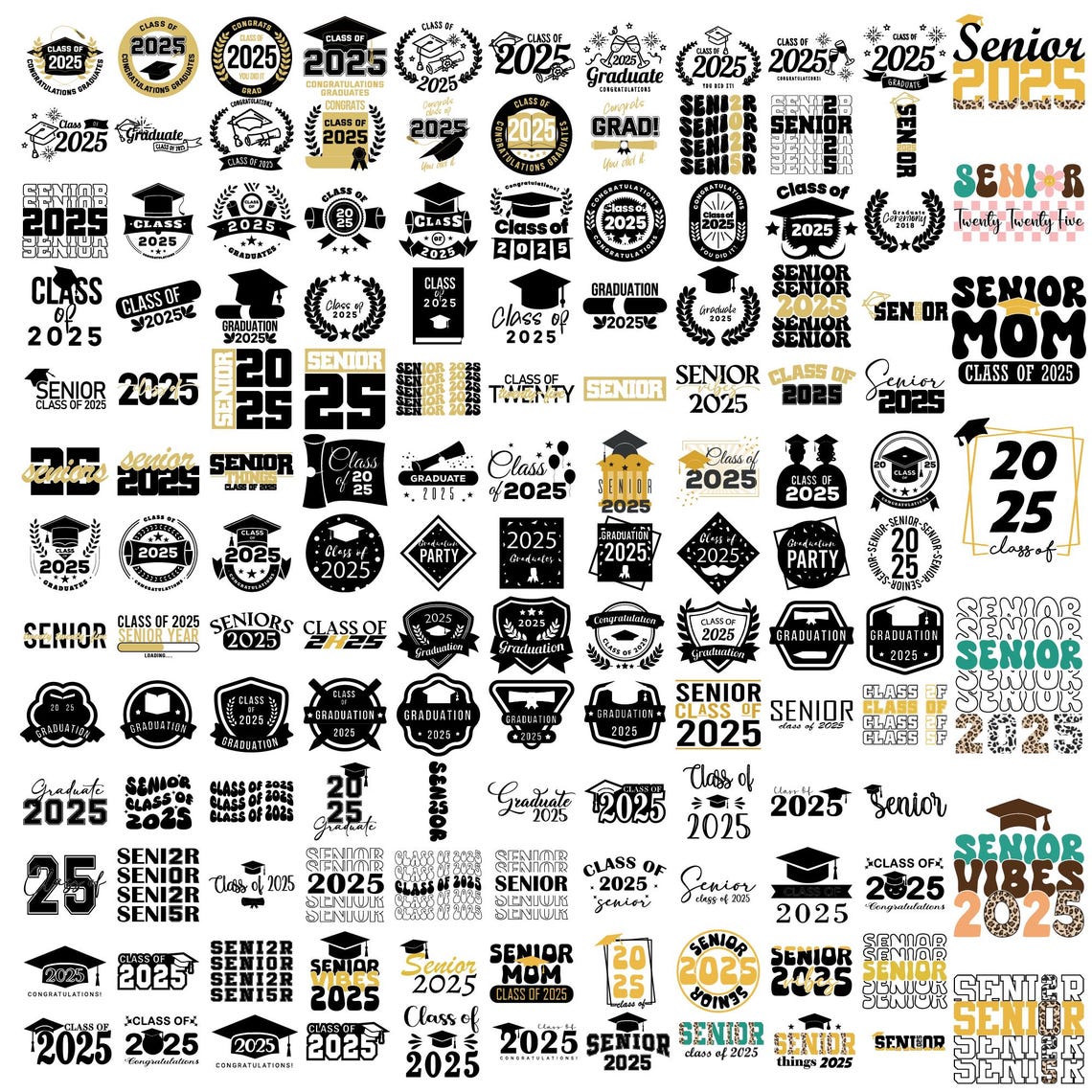 Class of 2025 SVG Bundle: Graduation Designs, Senior PNG (printable) - Etsy