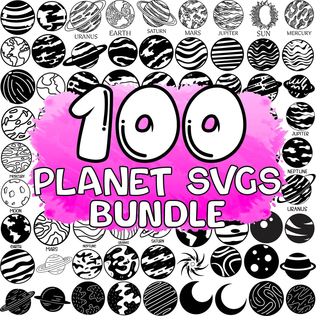 Planets SVG Bundle, Solar System SVG, Space Bundle, Cosmic Planet SVG ...