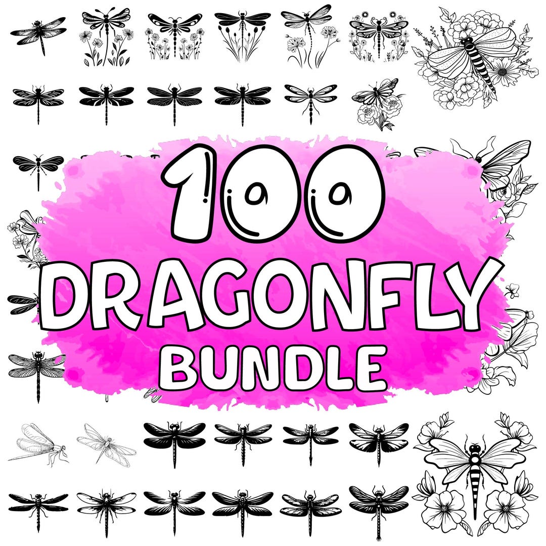 Dragonfly SVG Bundle, Dragonfly Clipart, Insect SVG, Dragonflies ...